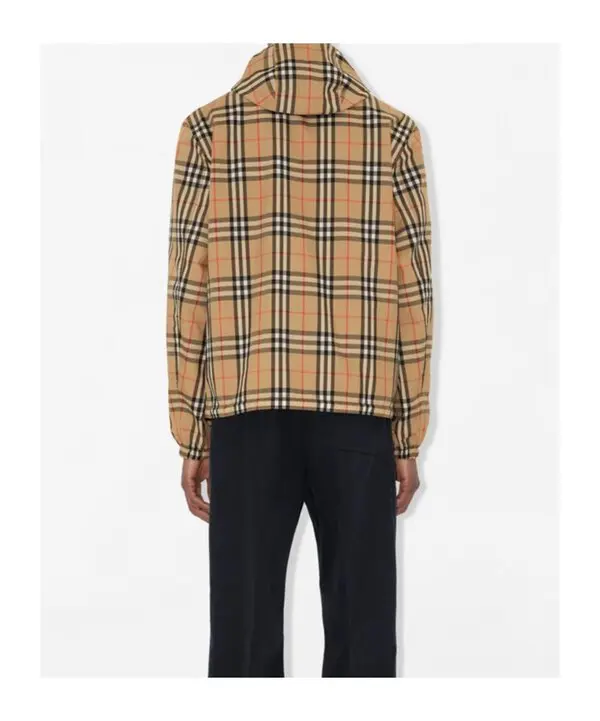 Burberry Checked Reversible Zip-up Hooded Jacket