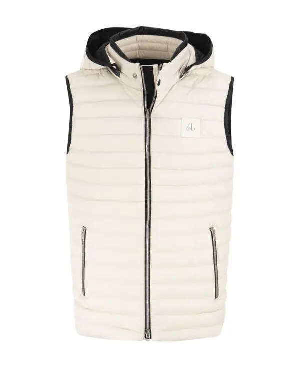 Moose Knuckles Padded Gilet With Detachable Hood - White