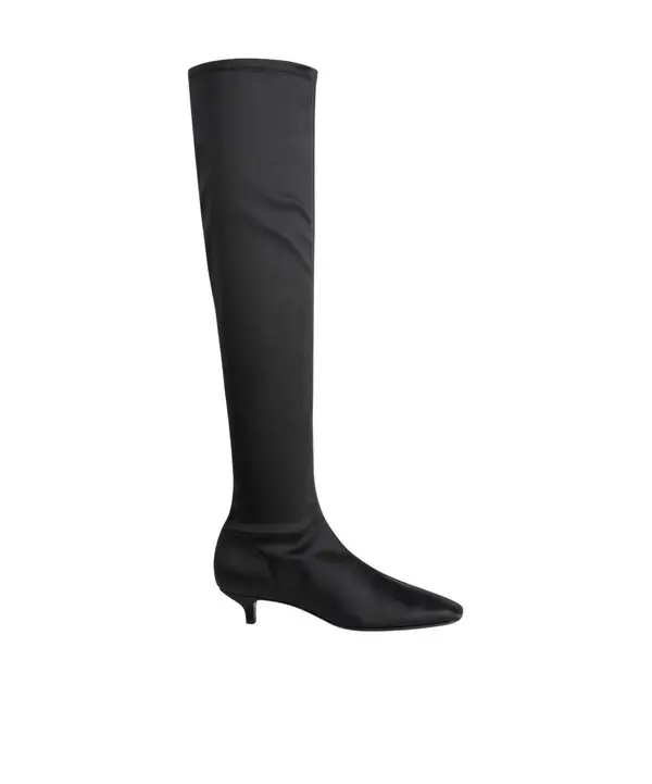 TOTEME Satin Square-toe Knee-high Boots