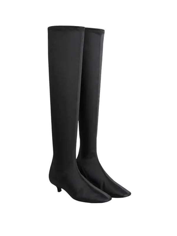 TOTEME Satin Square-toe Knee-high Boots