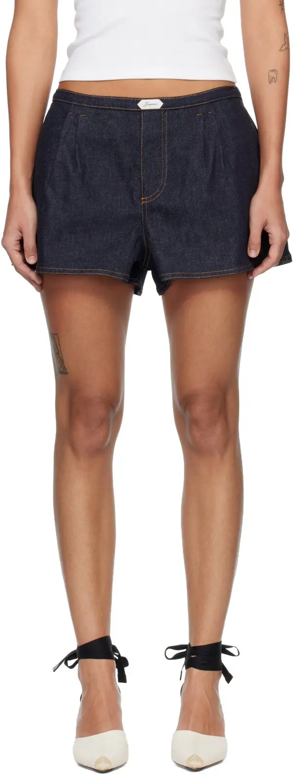 Jacquemus Logo Detailed Denim Shorts