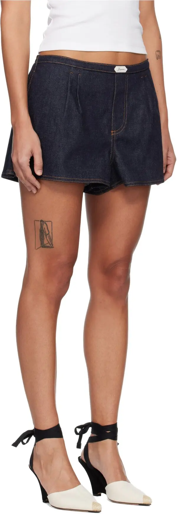 Jacquemus Logo Detailed Denim Shorts