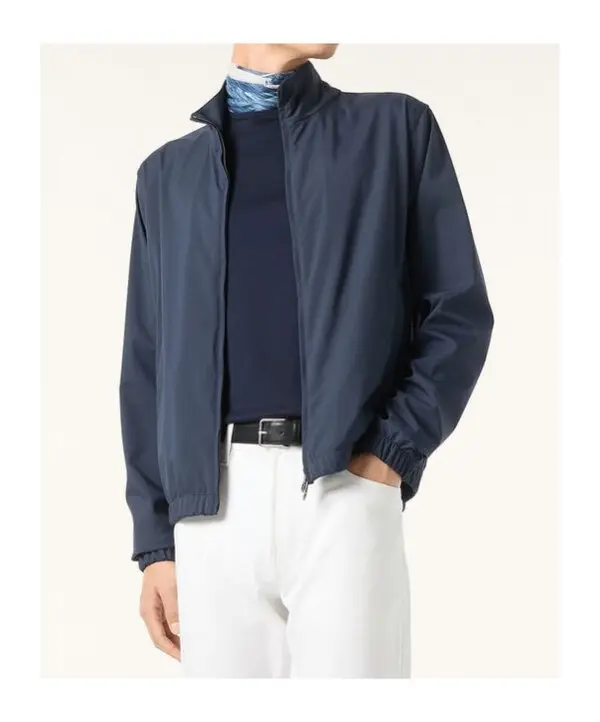 Loro Piana Long Sleeve Zip Up Jacket - Blue