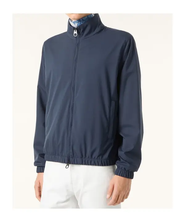 Loro Piana Long Sleeve Zip Up Jacket - Blue
