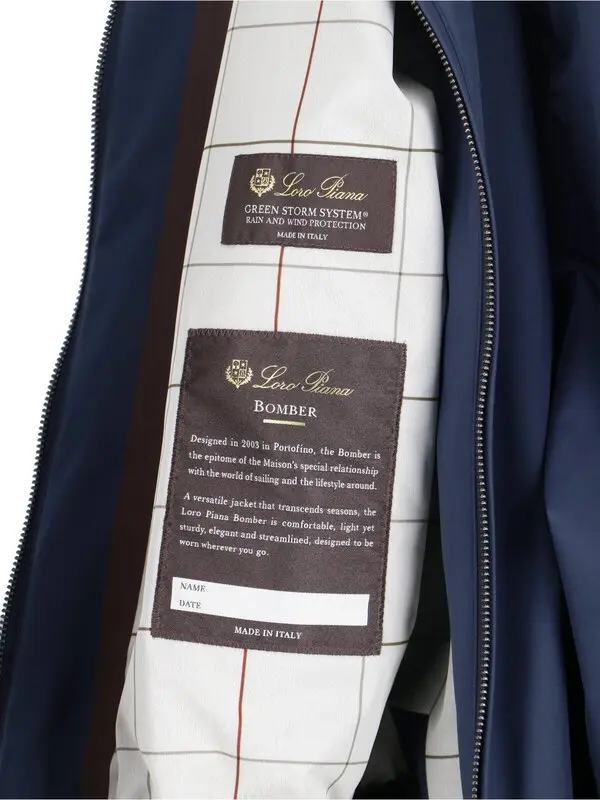 Loro Piana Long Sleeve Zip Up Jacket - Blue