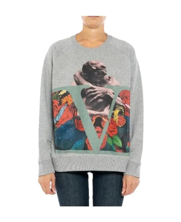 Valentino Garavani Printed Round Neck Long Sleeve Sweater