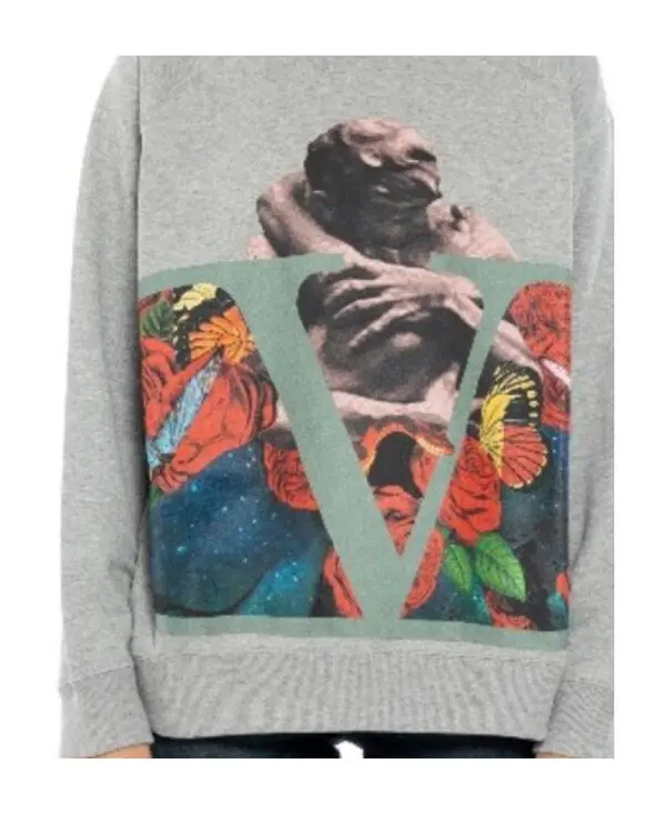 Valentino Garavani Printed Round Neck Long Sleeve Sweater