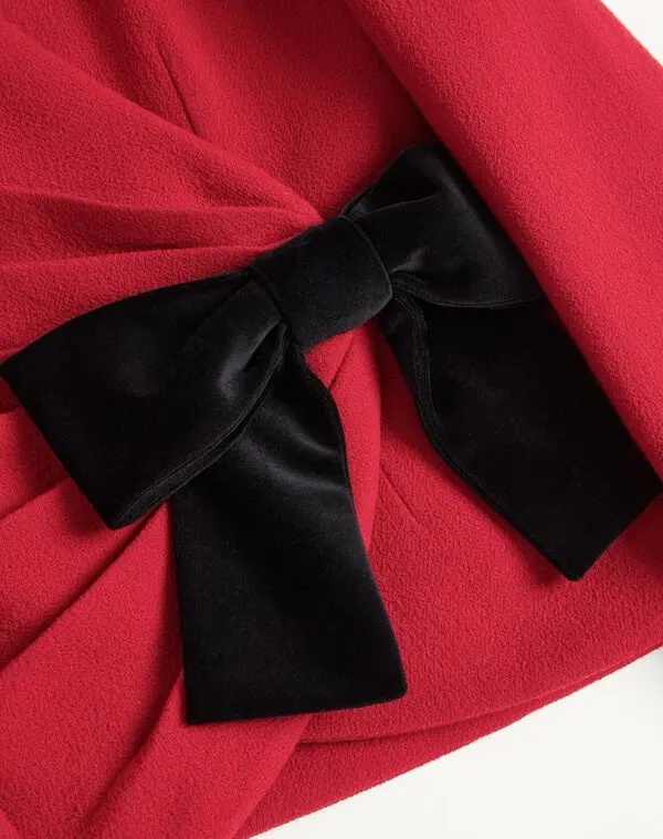 Valentino Garavani Wool Crepe Jacket With Contrasting Bow Detail
