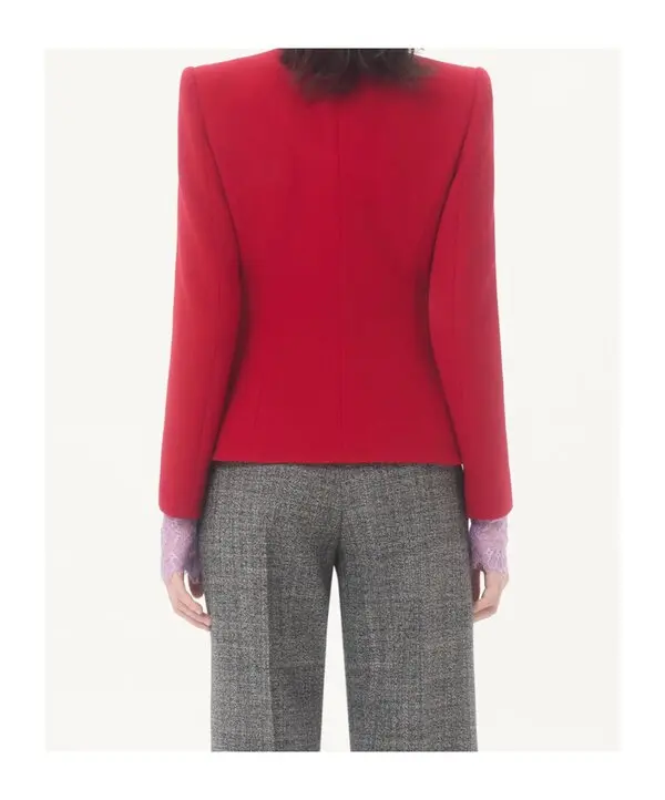 Valentino Garavani Wool Crepe Jacket With Contrasting Bow Detail