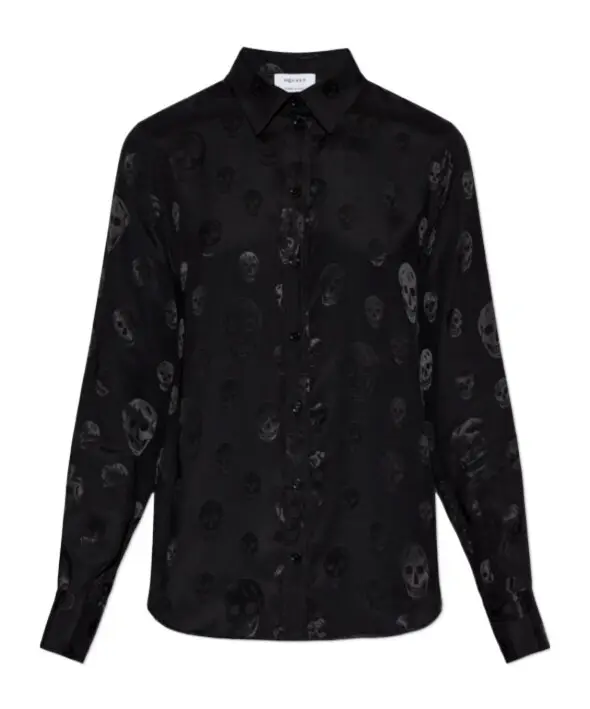 Alexander McQueen Skull Printed Long-sleeve Shirt