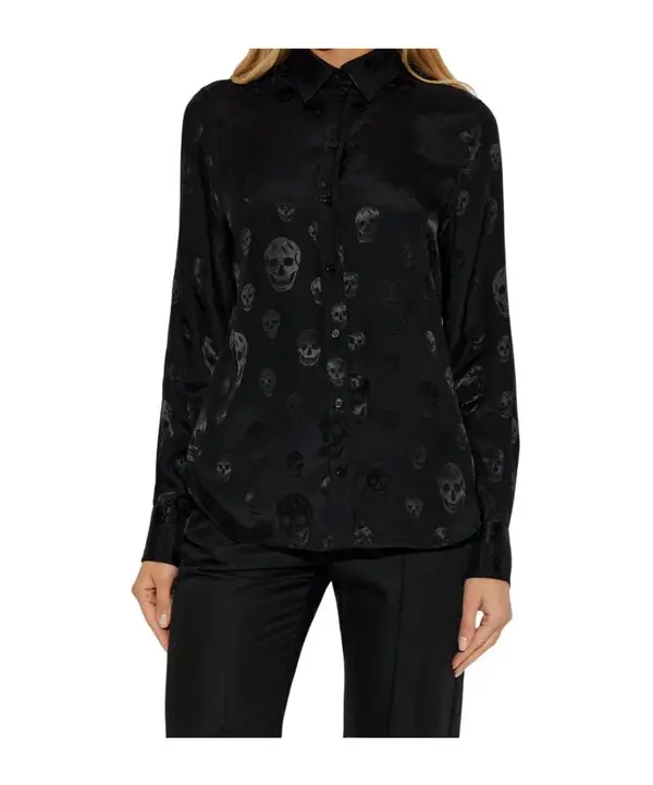 Alexander McQueen Skull Printed Long-sleeve Shirt