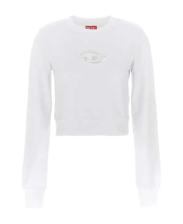 DIESEL® F-slimmy-od Crewneck Cropped Sweatshirt - White