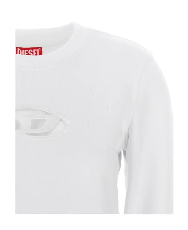 DIESEL® F-slimmy-od Crewneck Cropped Sweatshirt - White