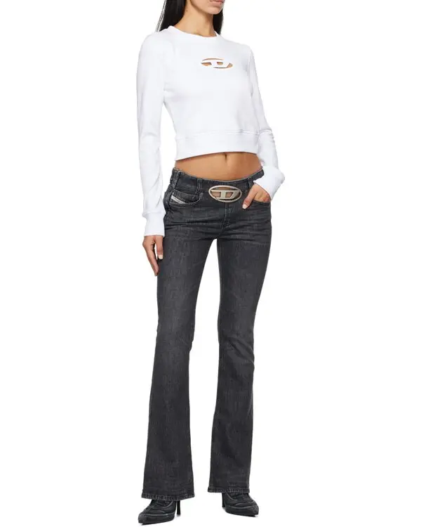 DIESEL® F-slimmy-od Crewneck Cropped Sweatshirt - White