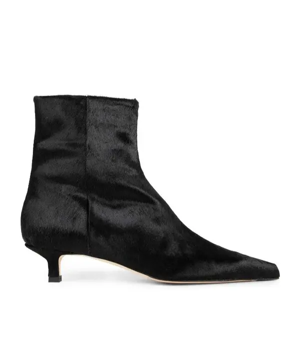 AeydĒ Sofie Pointed Toe Zip Up Ankle Boots - Black