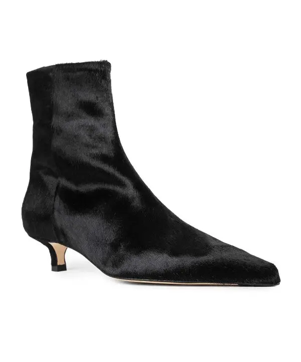 AeydĒ Sofie Pointed Toe Zip Up Ankle Boots - Black