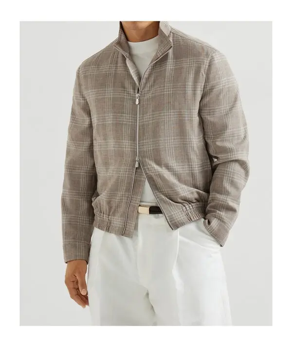 Brunello Cucinelli Tartan Zip Jacket