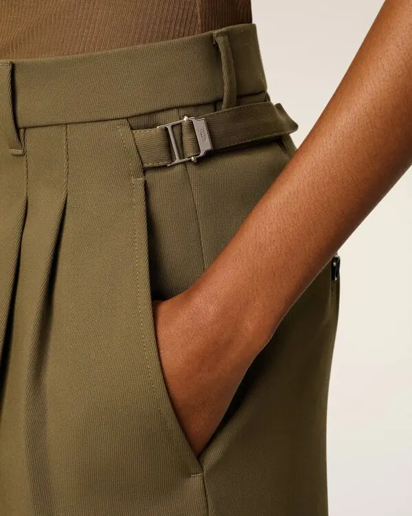 AMI Paris Pleated Tab Relaxed Fit Trousers