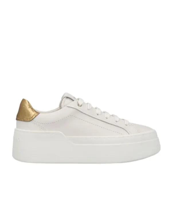 FERRAGAMO Logo Embossed Sneakers - Optical White/gold