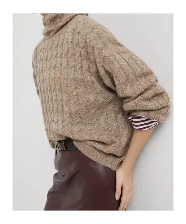 Brunello Cucinelli Cable-knit Jumper With Detachable Hood