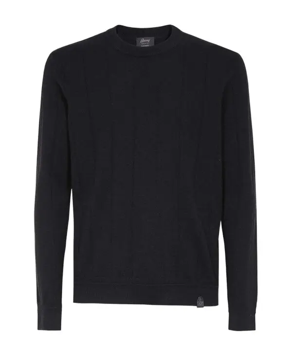 Brioni Ribbed Crew Neck Long Sleeve Sweater