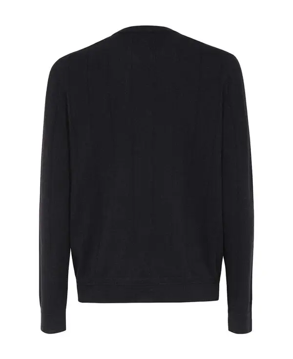 Brioni Ribbed Crew Neck Long Sleeve Sweater