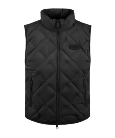 Duvetica High Collar Sleeveless Quilted Vest - Black