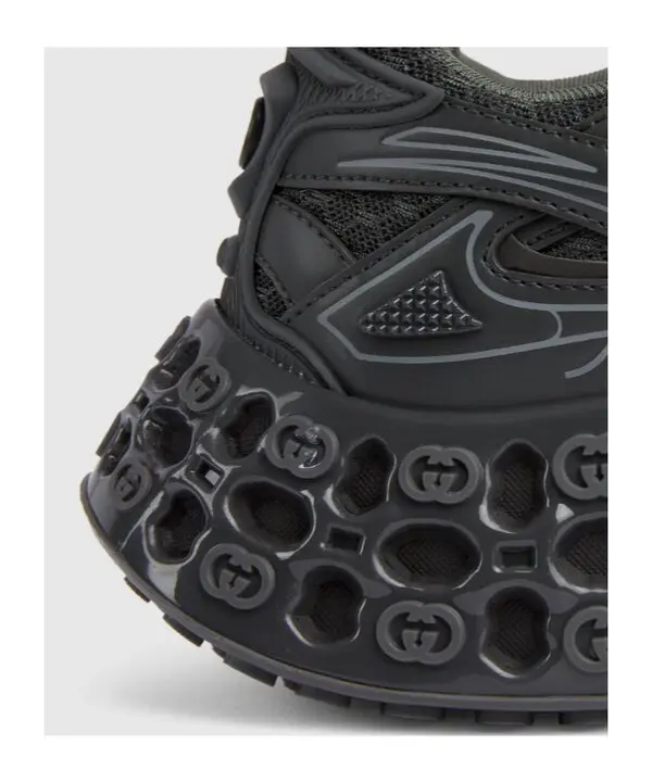 Gucci 3d Effect Interlocking G Trainers - Black