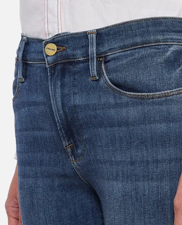 FRAME High Waist Straight Leg Cropped Jeans