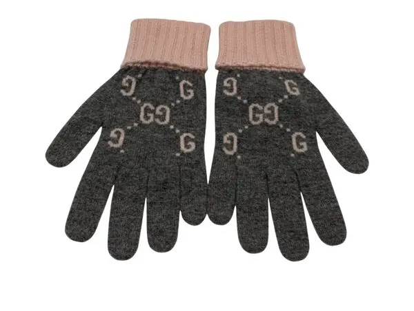 Gucci Gg Jacquard Knitted Gloves - Black