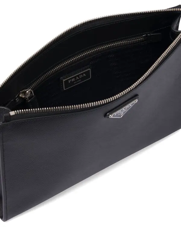 Prada Logo Plaque Pouch