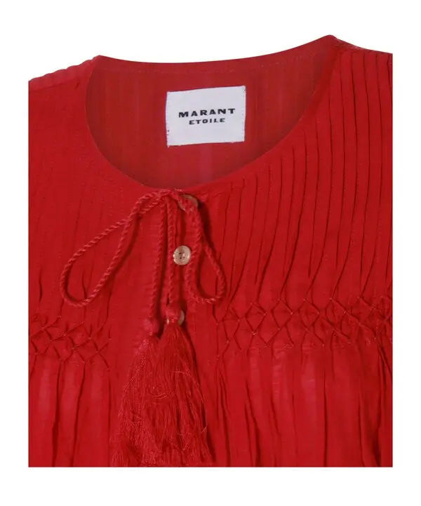 Isabel Marant Étoile Pleated Buttoned Blouse - Red