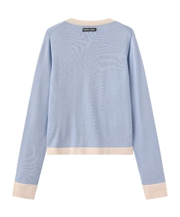 Marissa Chiara Long-sleeved Knitted Cardigan With Button Closure And Pockets