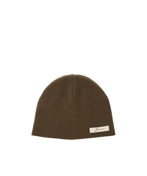Jacquemus Logo Beanie Hat - Khaki