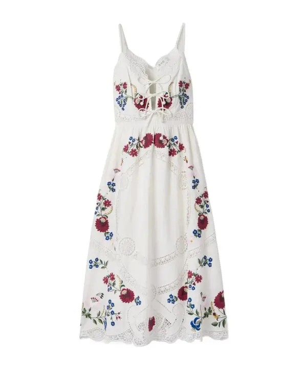Sea Celia Broderie Anglaise Midi Dress - No