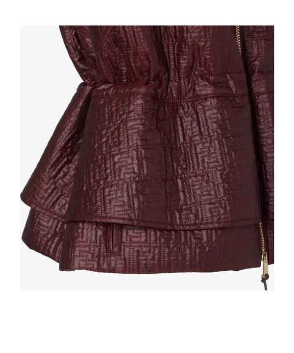 Fendi Quilted Hooded Vest With Ruffled Hips