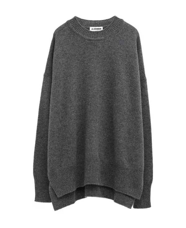 JIL SANDER Crewneck Knitted Jumper - Black