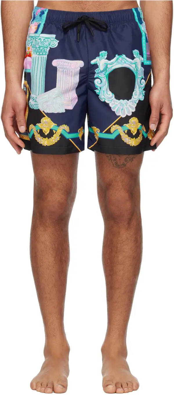Versace Graphic Print Swim Shorts