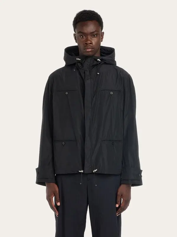 FERRAGAMO Hooded Casual Jacket - Black