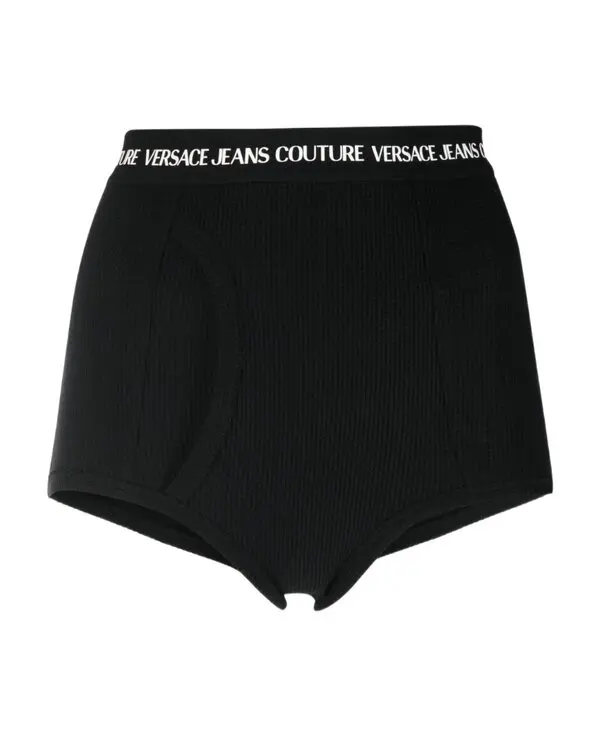 Versace Logo Band Mini Shorts - Black