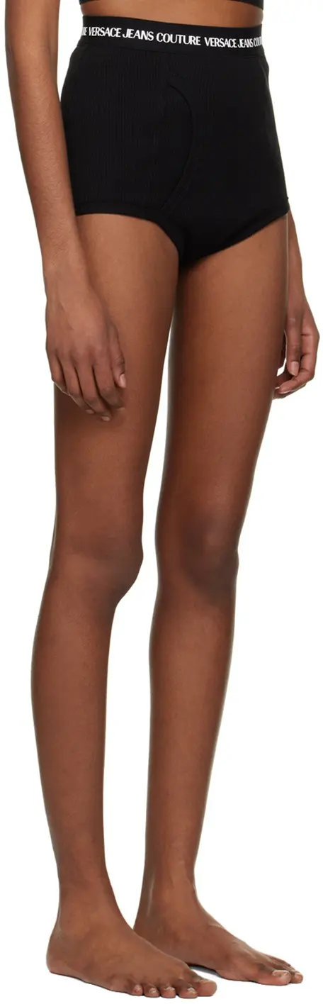 Versace Logo Band Mini Shorts - Black