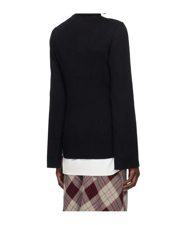 Junya Watanabe Long-sleeved Ribbed Turtleneck Top