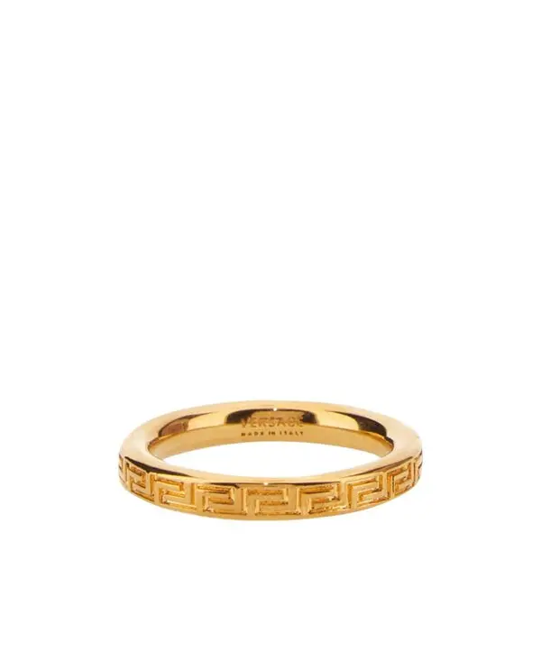 Versace Greek Key Engraved Ring - Yellow