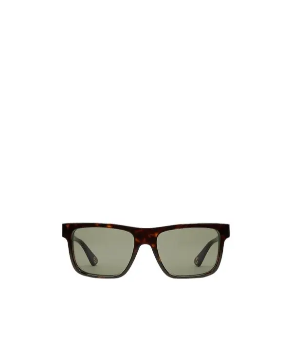 Gucci Square Frame Sunglasses With Enamel Logo Detail - Green