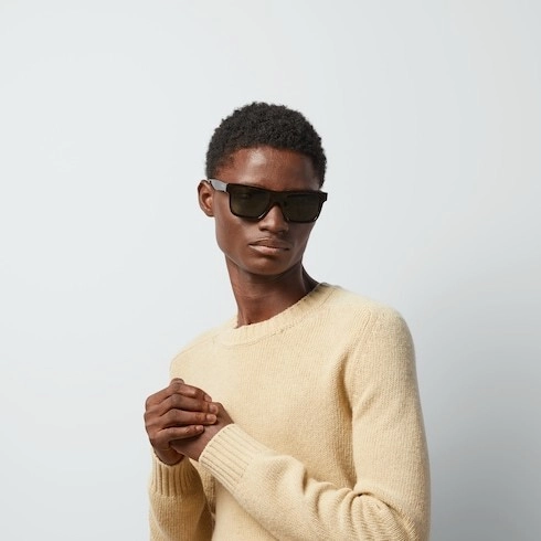 Gucci Square Frame Sunglasses With Enamel Logo Detail - Green