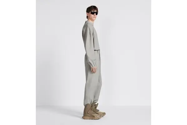 Dior Straight Leg Pleated Trousers - Gray