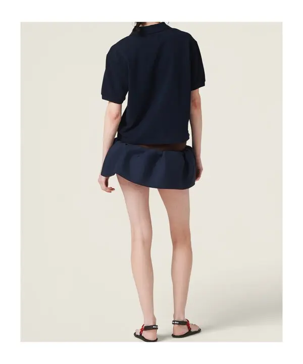 Miu Miu Embroidered Logo Polo Shirt - Blue
