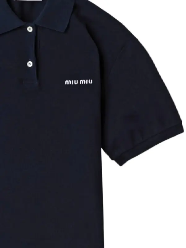 Miu Miu Embroidered Logo Polo Shirt