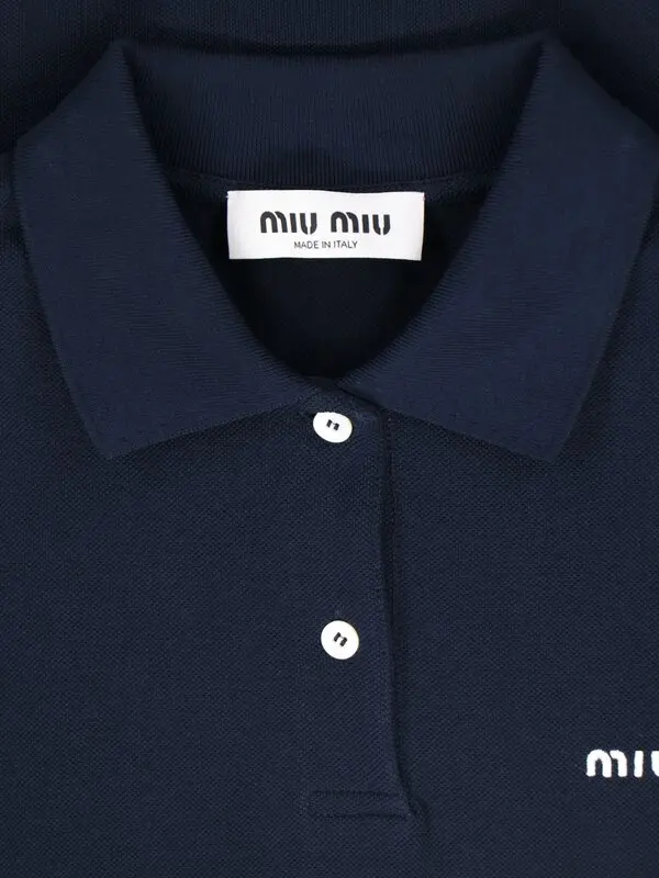 Miu Miu Embroidered Logo Polo Shirt