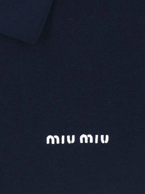 Miu Miu Embroidered Logo Polo Shirt
